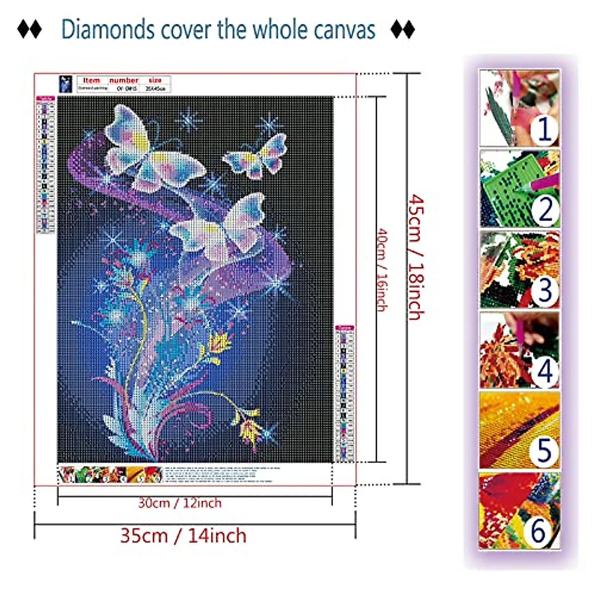 Umbalir 6 Pack Diamond Painting Kits for Adults & Kids, 14" x 18" Diamond Art Kits, DIY 5D Diamond Dotz Crafts Cartoon Images are Used for Home Décor