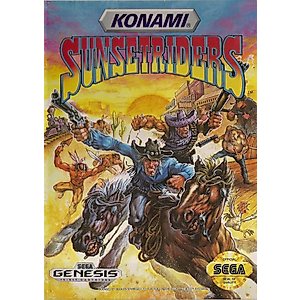 Sunset Riders (Sega Genesis / Megadrive) - Reproduction Cartridge with Clamshell Case and Manual