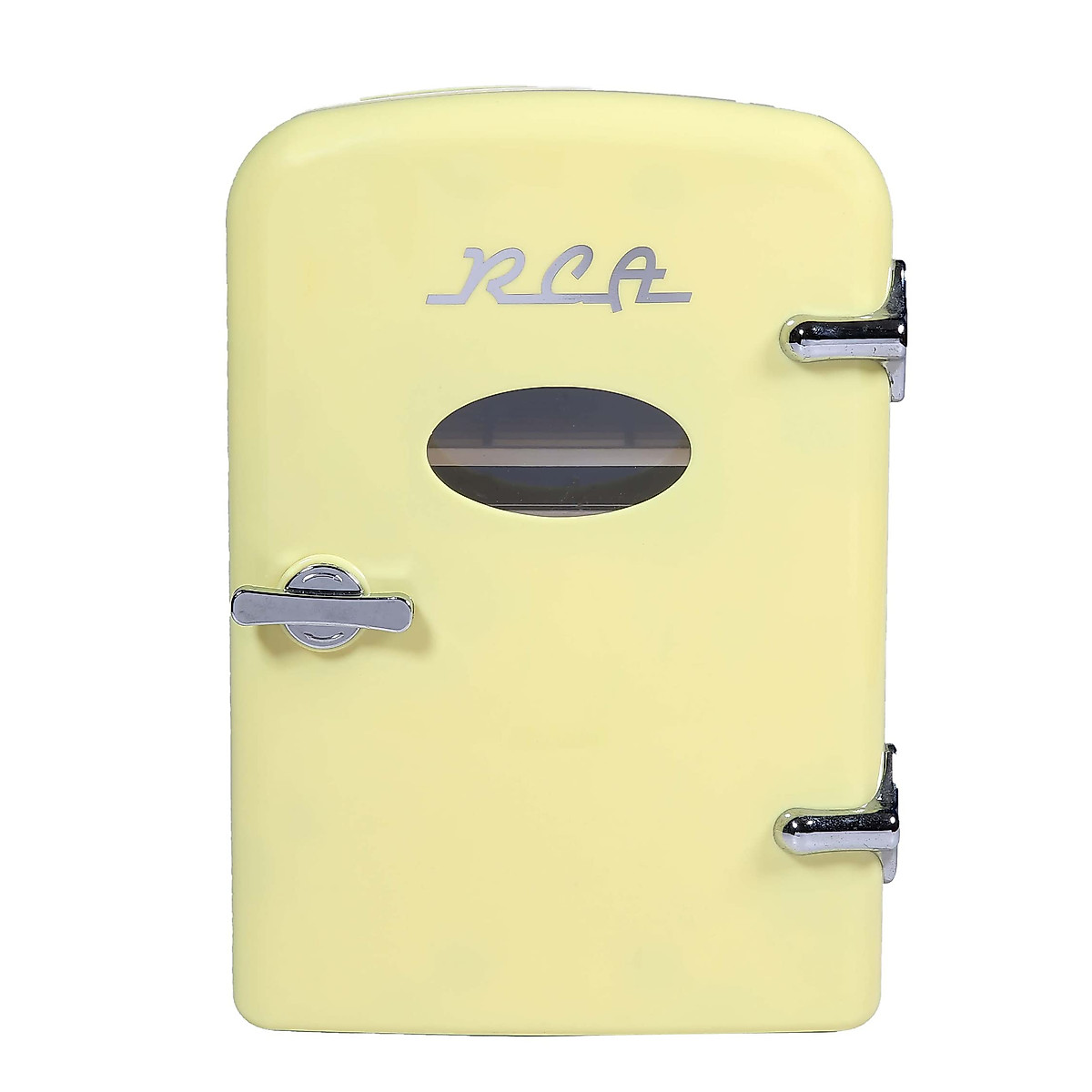RCA Yellow Mini Fridge (0.3 Cubic Feet) and Koolatron Black Retro Mini Portable Fridge (4L)