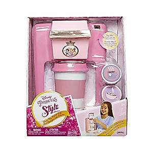 Disney Princess Style Collection Play Gourmet Coffee Maker, 4Piece Set, Pink, 7.5" L X 4.75" W x 9" H