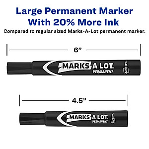 Avery Marks-A-Lot Large Desk-Style Chisel Tip, Value Pack 36 Black Permanent Markers are perfect for signs and posters (98206)