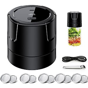 Mason Jars Vacuum Sealer Kit for Wide and Regular Mouth Mason Jars, Wireless Electric Vacuum Seal Machine with 10pcs Lids and An Opener