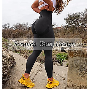 A AGROSTE Seamless Scrunch Butt Lifting Workout Leggings for Women Booty High Waisted Yoga Pants Contours Ruched Tights