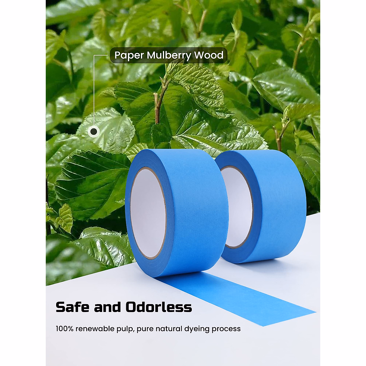 Lichamp Blue Painters Tape, 1 Pack 1.9 inch by 55 Yards Paper Tape, Blue Masking Tape for Crafts Arts