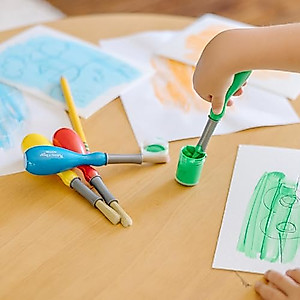 Melissa & Doug Jumbo Brush Set - 4-Pack, Paintbrushes in Red, Blue, Green, Yellow