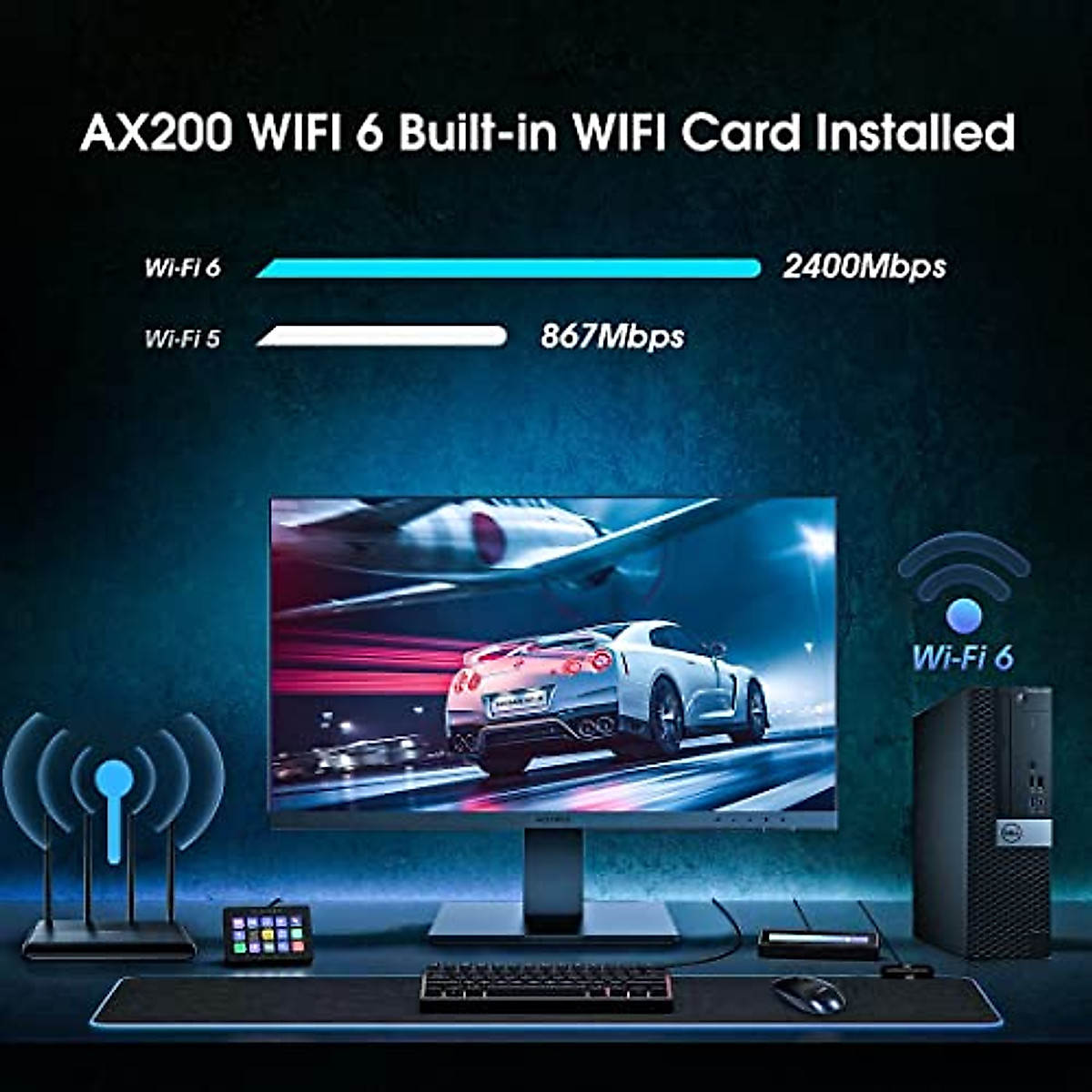 Dell OptiPlex 7050 Desktop Computers PC and 24 inch KOORUI Monitor Bundle, i7-6700 3.4GHz, 32GB Ram 1TB M.2 NVMe SSD+2TB HDD, AX200 Built-in WiFi 6,Bluetooth 5.2,HDMI,Windows 10 Pro (Renewed)