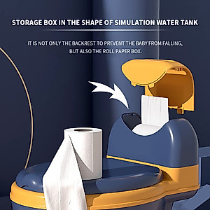 Potty Training Toilet, Realistic Potty Training Seat, Toddler Potty Chair with Soft Seat, Removable Potty Pot, Toilet Tissue Dispenser and Splash Guard, Non-Slip for Toddler& Baby& Kids