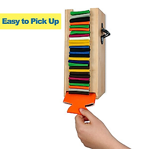 CRAKTH 2 in 1 Wooden Can Cooler Holder with Bottle Opener, Bamboo Beer Can Sleeves Storage Organizer and Dispenser, Great Gifts for Dad Beer Lovers, 12", Boyfriend Husband