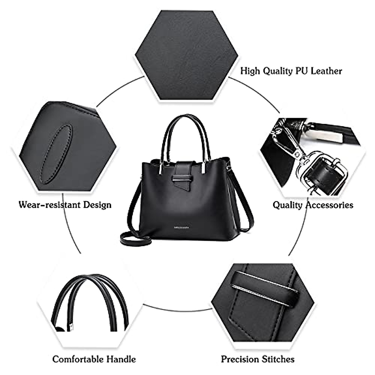 PORRASSO Fashion Handbag Purses Women Top-Handle Bags Ladies Crossbody Bag Satchel PU Leather Shoulder Tote Bags Blue