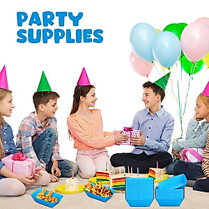 Uiifan 200 Pcs Paper Food Boats Disposable Paper Food Tray Nacho Fast Food Baskets Grease Resistant Disposable Serving Tray Cardboard Hot Dog Holder for Burgers Fries Sandwiches Picnic Party (Blue)