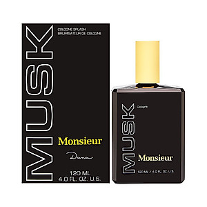 Dana Monsieur musk by dana for men cologne splash 4.0 ounce, 4.0 Ounce