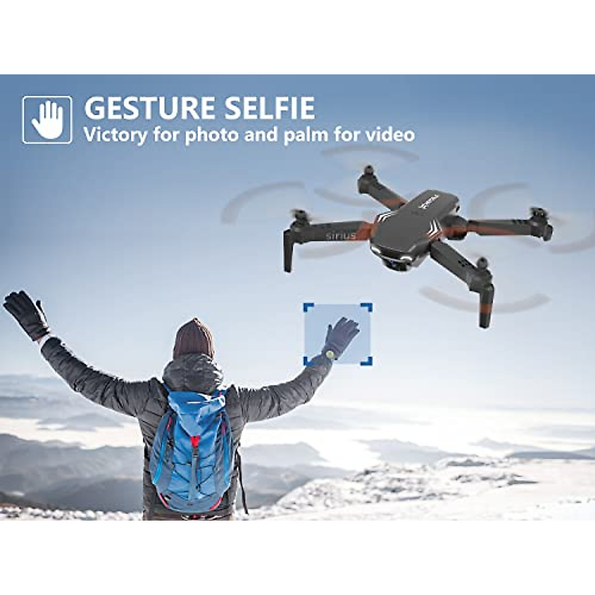heygelo S90 Drones with Camera for Adults, 1080P HD Mini FPV Drone for Kids Beginners, Foldable RC Quadcopter Toys Gifts for Boys Girls with Altitude Hold, Gravity Control, 2 Batteries and Carry Case