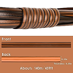 HANKRSSTOP 459 FT Wicker Repair Material,Gradient Brown Coffee Synthetic Rattan Repair Material with Premium New Materials Wicker Repair Kit for Rattan Chair Sofa and Storage Basket Replacement.