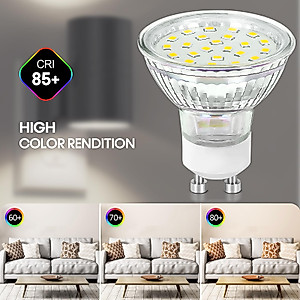 CRIRY GU10 Dimmable Track Lighting LED Bulbs 40W Equivalent, 5W, 5000K Bright Daylight White, LED Bulb Replacement for Recessed, 400LM, 12 Packs