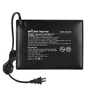 BN-LINK Reptile Heating Pad Electric Indoor Under Tank Terrarium Heating Mat Waterproof for Turtles, Lizards, Frogs, and Other Reptiles, 6" X 8"