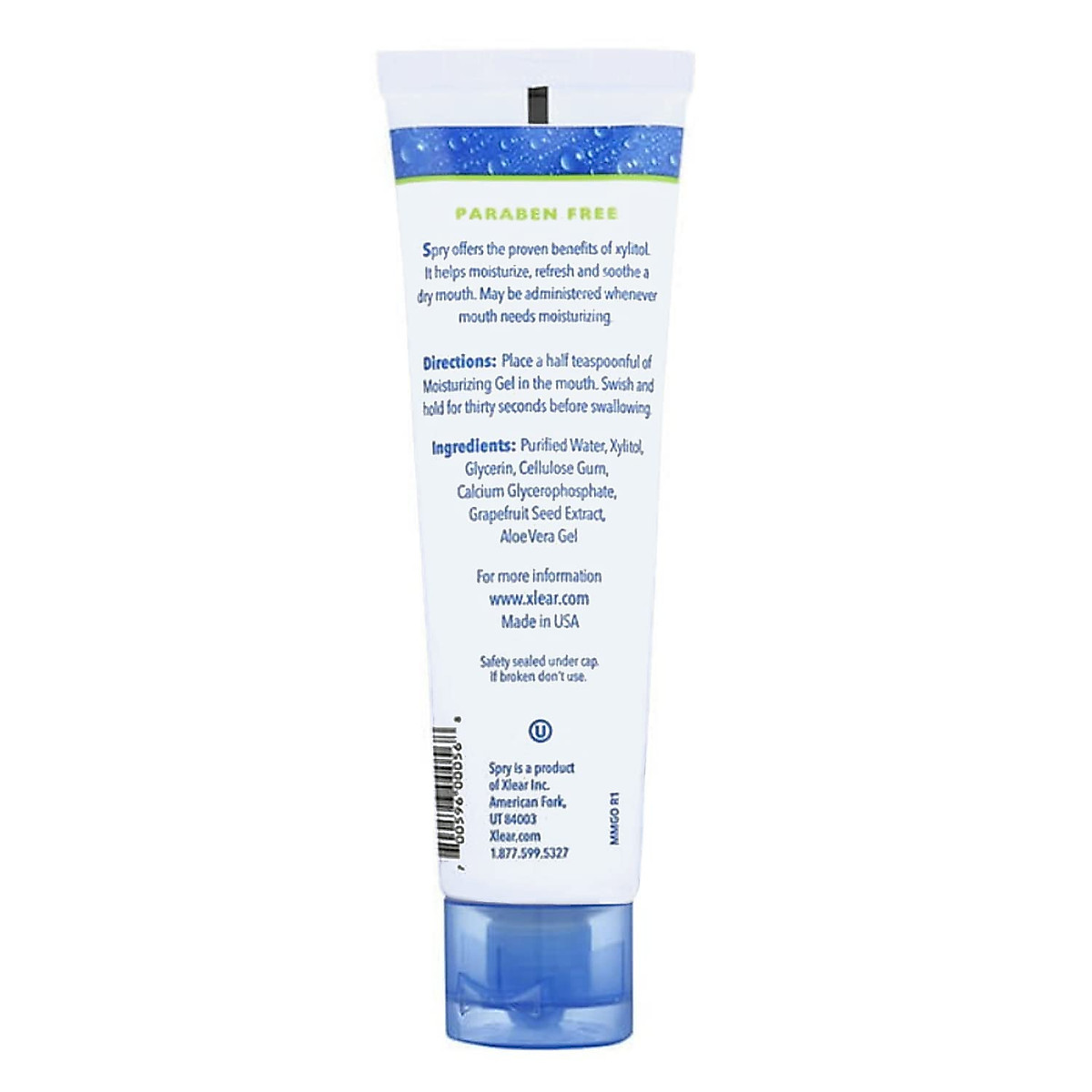 Spry Xylitol Dry Mouth Gel, Natural, Long Lasting Mint Free and Sugar Free Mouth Moisturizer for Dry Mouth Relief, Original Flavor, 2 oz