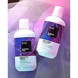 IGK BLONDE POP Shampoo & Conditioner Tandem Packette | Brighten + Neutralize Brass | Vegan + Cruelty Free | 0.46 Oz