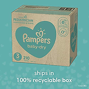 Pampers Baby Diapers and Wipes Starter Kit (2 Month Supply) - Baby Dry Disposable Baby Diapers (2 x 252 Count) with Sensitive Water Based Baby Wipes, 12X Pop-Top Packs, 864 Count