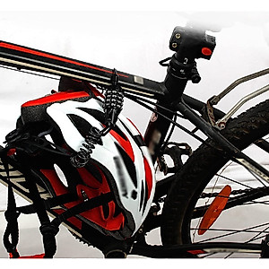 Bicycle Locks Heavy Duty Anti Theft Bike Lock Bike Anti Theft Helmet 4 Digit Password Bicycle Lock for Scooter Motorcycles Cycling Portable Spring Cable Locks