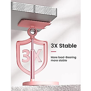 LISEN Pink Kitchen Accessories Kawaii Cell Phone Stand for iPhone & Desk Taller and More Photogenic Than Phone Dock Free Your Neck Height Angle Adjustable iPhone Holder Stand Things