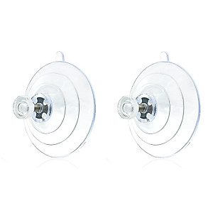 2 Pcs Suction Cups for Window Bird Feeders, 2.48"/63mm Clear PVC Strong Suction Pads with Screw Nut, Removable and Reusable Suction Cups for Wall, Window Hanging, Utility Hooks, Home Storage Hooks