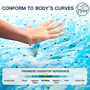 Airensky 2 Inch Twin Memory Foam Mattress Topper, Cooling Gel Ventilated Design for Pressure Relief, CertiPUR-US Certified