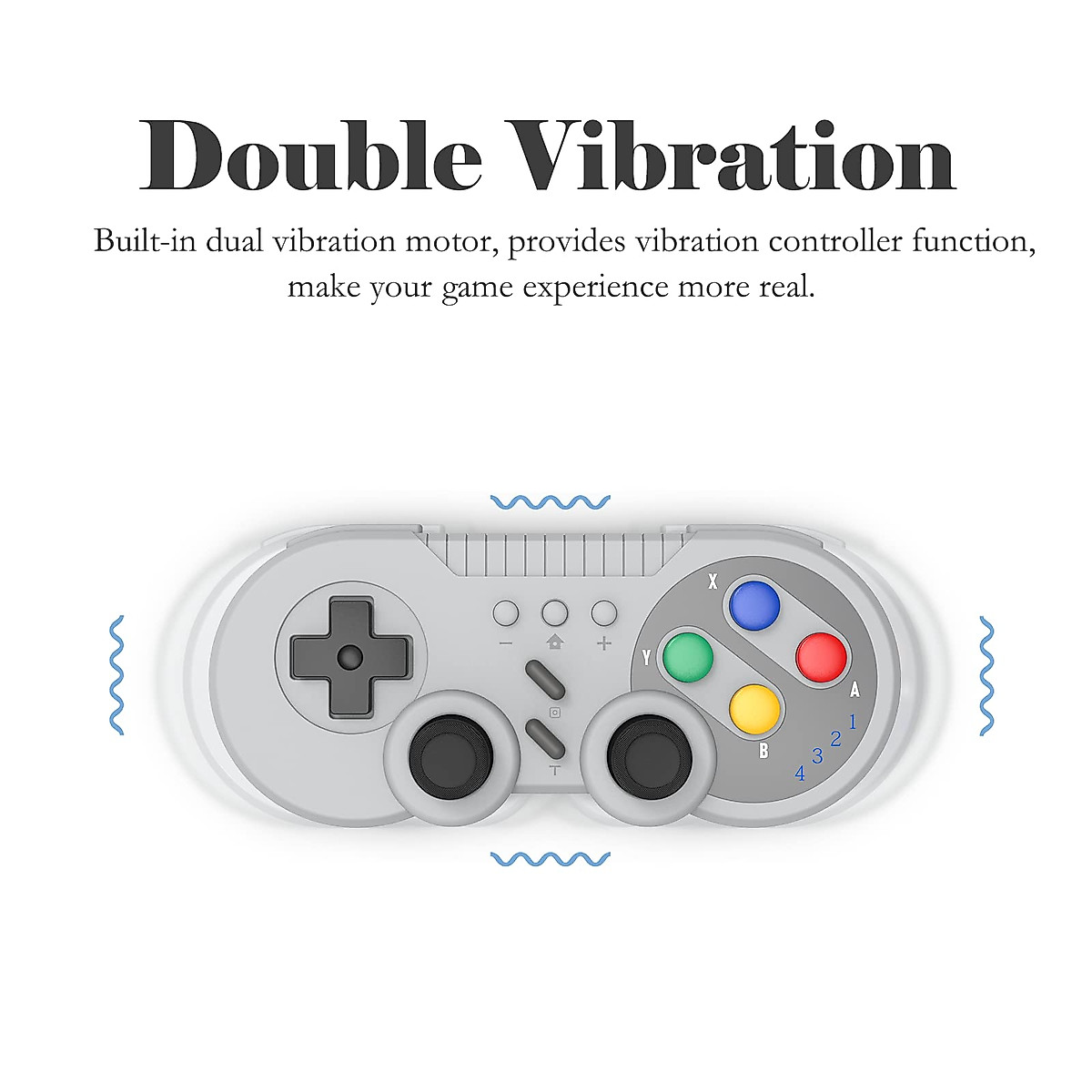 Cenxaki Switch Controller for Nintendo Switch, Wireless Switch Gamepad Compatiable for NS/Switch OLED/Windows PC Classic SNES Style Controller with Motion Control/Vibration/Turbo/Wakeup - Gray