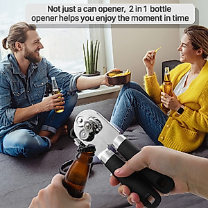 Manual Can Opener, UHIYEE Stylish Hand Held Can Opener Manual with with Sharp Cutting Blade Oversized Knob, Can Openes Manual for Seniors with Arthritis, Black