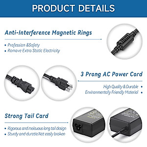 19.5V AC DC Adapter Charger for Sony Bravia TV W600B KDL-40R510C KDL-40W600B KDL-40W600D KDL-32W600D KDL55W650D KDL48W600B KDL-32W700B KDL-48R510C KDL-40S4100 KDL-40S4100 TV Power Supply Cord