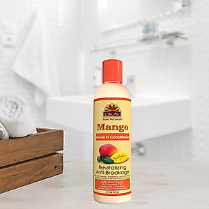 Okay Mango Leave-In Conditioner For All Hair Types & Textures Revitalizing - Anti-Breakage With Aloe, Jojoba & Coconut Oil Sulfate, Silicone & Paraben Free 8 Ounce , 8 Ounce