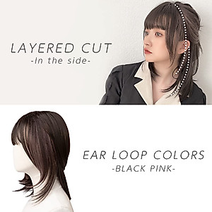 BRIGHT LELE Natural Full Medium Straight Hair With Natural Bang Layered cut with Wigs for Women Synthetic Stright Hair Wig for Daily Party Cosplay Wig HF1420-TR/M