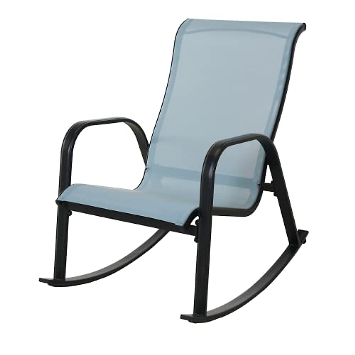 Grand patio Outdoor Mesh Sling Rocking Chair, Steel Rocker Seating Outside for Front Porch, Garden, Patio, Backyard (Blue 1PC)