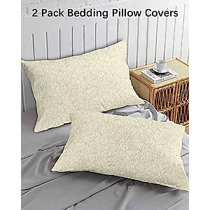Edwiinsa Yellow Lines Pillow Covers King Standard Set of 2 20x36 Bed Pillow, Modern Striepd Abstract Aesthetics Plush Soft Comfort for Hair/Skin Cooling Pillowcases with Envelop Closure