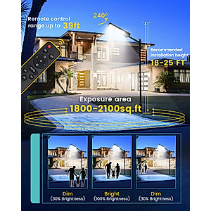 Lovus 2 Pack 3000W Commercial Solar Street Lights, 6000K Dusk to Dawn Solar Flood Light with Motion Sensor, Outdoor Solar Parking Lot Lights IP67 Waterproof for Courtyards, Playground, ST5-107-2