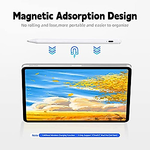 Stylus Pen for iPad with Palm Rejection, Active Pencil 2nd Generation Compatible with Apple iPad Pro 11/12.9‘’ (2018-2022), iPad 10th/9th/8th/7th/6th Gen, iPad Mini 5/6th Gen,iPad Air 3rd/4th/5th Gen