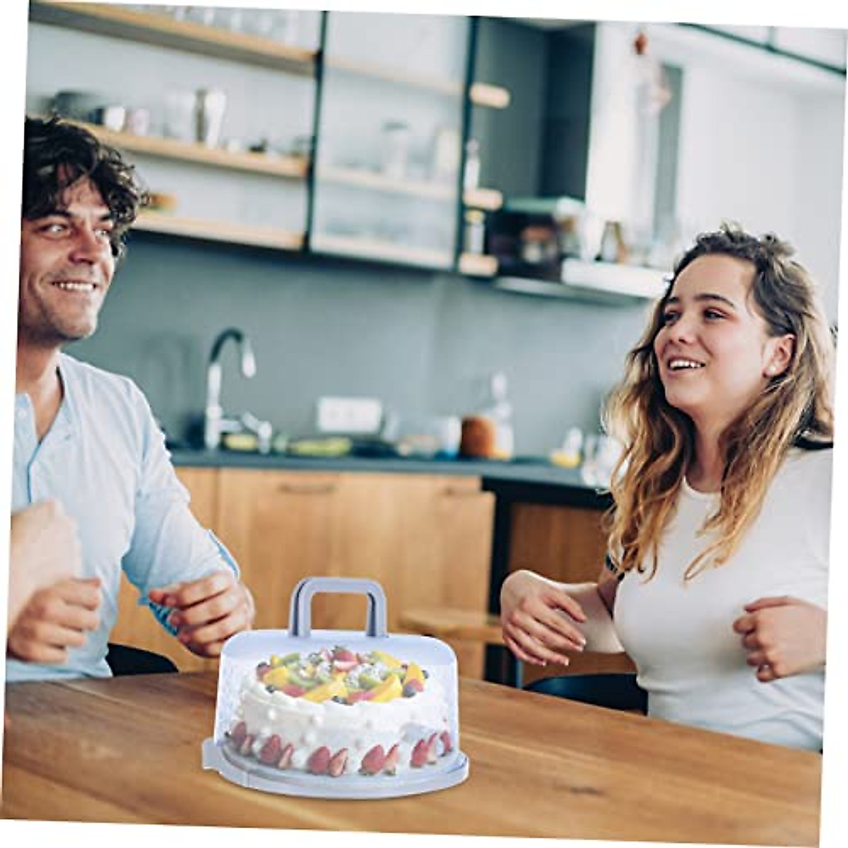 HEMOTON 1 PC Box Portable Cake Box Angel Food Cake Pan Cupcake Dome Lid Portable Cake Container Fruit Containers Plastic Storage Box Plastic Container Birthday Cake Box Plate Cover