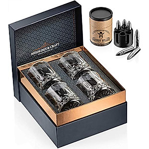 Whiskey Stone Bullets and Whiskey Glasses set of 4