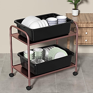 Xyskin 12-Pack Plastic Commercial Bus Tub, Food Service Bus Box 13L Restaurant Dish Washing Box