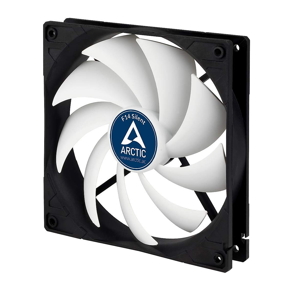 ARCTIC F14 Silent - PC Fan, 140mm Case Fan, Ultra-Quiet, Extra Quiet Motor, Computer, Almost inaudible, Fan Speed: 800 RPM - Black, White