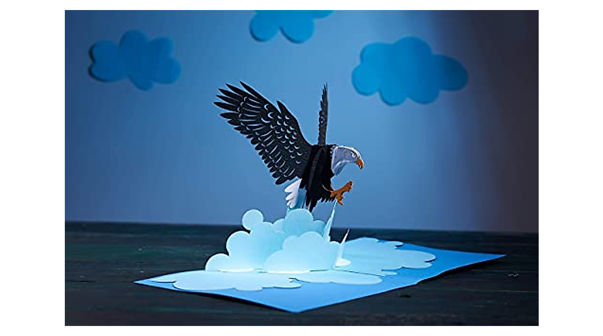 Patriotic 3D Bald Eagle Pop-Up Card for Father's Day & 4th of July