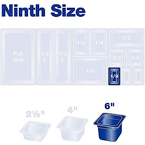 Carlisle FoodService Products Storplus Food Pan, Food Storage Container with Spoonable Corners for Catering, Buffets, Restaurants, Polycarbonate (Pc), 1/9 Size 6 Inches Deep, Black