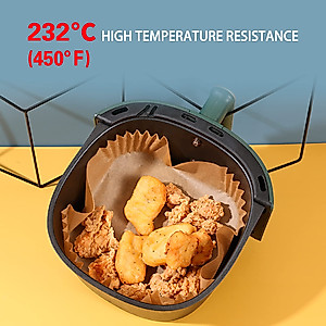 Air Fryer Disposable Paper Liner, 6.3 inch 100 sheets Unbleached Non-stick Oil-Proof Parchment Paper for Air Frying, Roasting Microwave, Food Grade Baking Paper Liners/Circular
