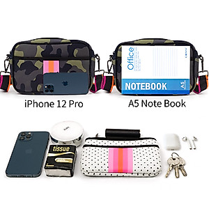 IBEE Crossbody Bags For Women,Neoprene Bag,Messenger Bag to fit Phone,Key,Napkin,Bluetooth Headset,Lipstick,Umbrella for Commuting,Weekend Getaway,Running Errands Gift for Women Crafts (Green)