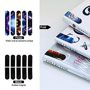 30 Pieces Universe Galaxy Magnetic Bookmark,MWOOT Starry Sky Magnet Page Book Markers Set ,Assorted Magnetic Page Clips Bookmarks for Students Reading(2x6cm,30 Styles)