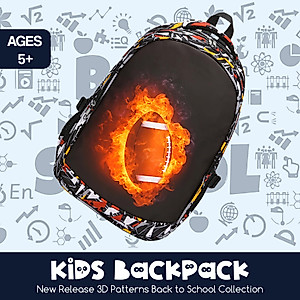 Football Backpack for Boys Kids Bookbags School Bags for Elementary Kindergarten Preschool Children Middle School Teens Cool Book Bags for Child Ages 8-12 School Stuff Mochilas para Niños de 8 Años