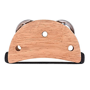 Heysland Burlywood Elliptical Box Drum Cajon Companion Accessory Foot Jingle Tambourine for Hand Percussion Instruments
