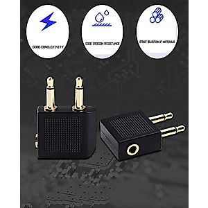 Airplane Headphone Adapter,Airfly Pro Plug,3.5mm Dual Stereo Jack male to female Airline Headset Adapter flight audio conversion Plug Compatible with Sony MDR-1000X/WH-1000XM4/WH-1000XM5 Headphones