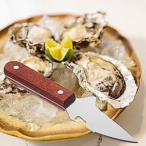 Home Tools Oyster Shucking Knife 2pcs Oyster Knife Shucker Set Oyster Shucker Clam Knife with Wood Handle Seafood Opener for Kitchen Chef Picnic Grilling