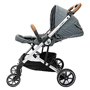 Icon Baby Stroller - Compact Stroller for Travel with Adjustable Footrest, Ventilated Canopy and Reversible Seat - by Primo Passi (Grey Melange)