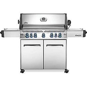 Napoleon P665RSIBPSS Prestige RSIB Propane Gas Grill, 665 sq. in + Infrared Side and Rear Burner, Stainless Steel